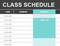 College Class Schedule Template 7 Free Word Excel Pdf