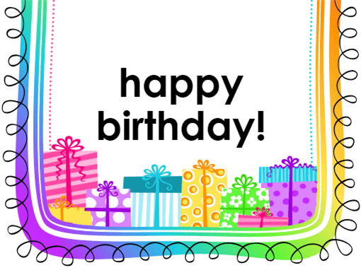 Birthday Card gifts On White Background Half fold 