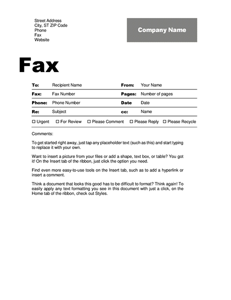Fax Cover Sheet Professional Design 