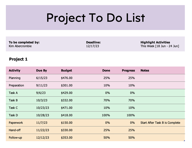 Featured Excel Templates