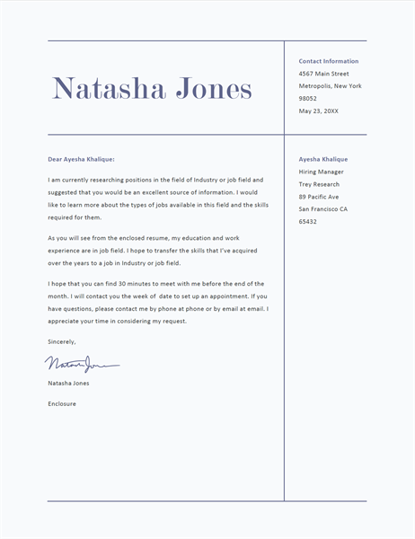 Letter Reing Informational Interview