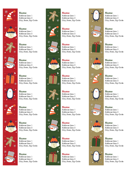 Address Labels Christmas Spirit Design 30 Per Page Works With Avery 