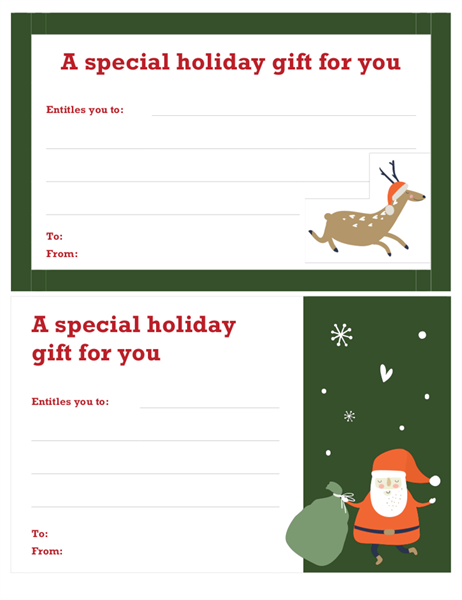 Christmas Gift Certificate Christmas Spirit Design 