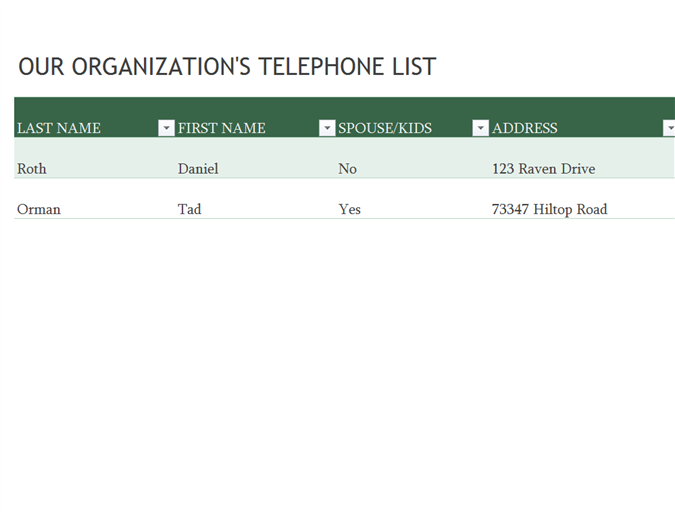 Employee Phone List