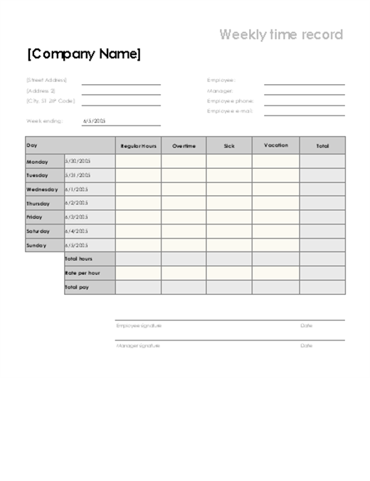 Employee Roster Template