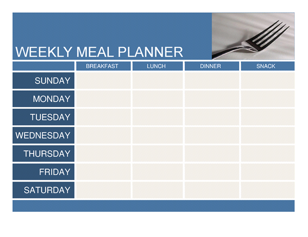 Download Weekly Meal Planner Template Microsoft Word Free Trackermc