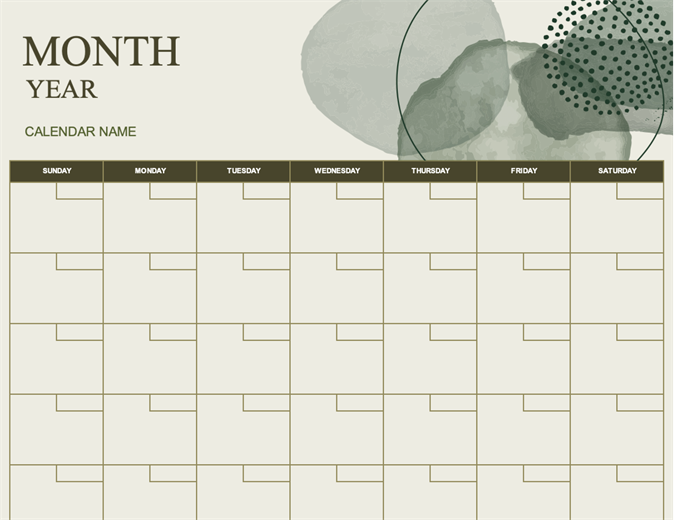 Blank Monthly Calendar