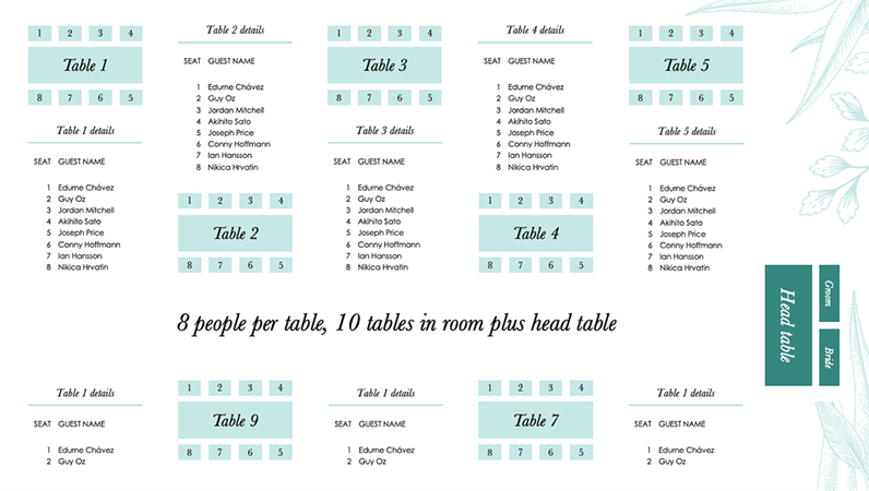 How To Make A Wedding Seating Chart In Excel Chart Walls