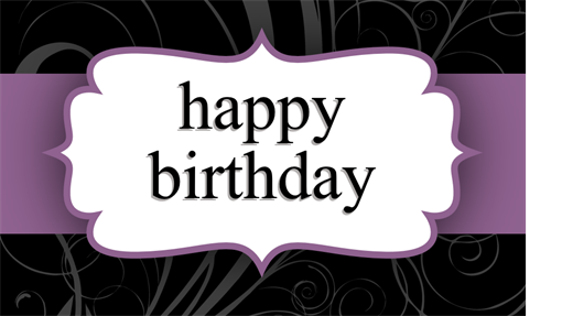 Birthday Card Purple Ribbon Design Half fold 