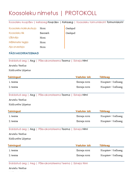 Elegantne koosoleku protokoll