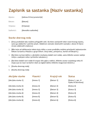 Zapisnici Sa Sastanka