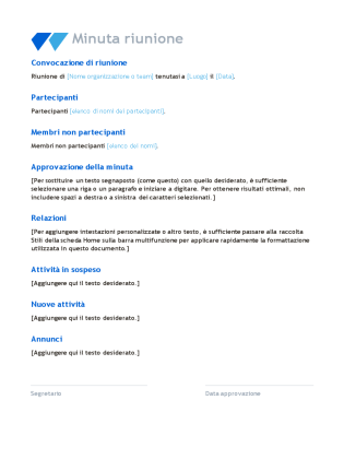 Minuta della riunione - Office Templates