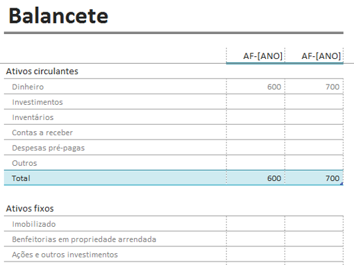 Balancete - Office Templates