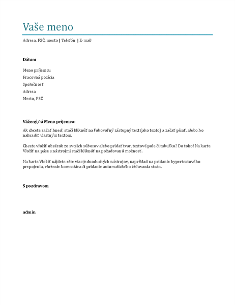 Sprievodný list - Office Templates