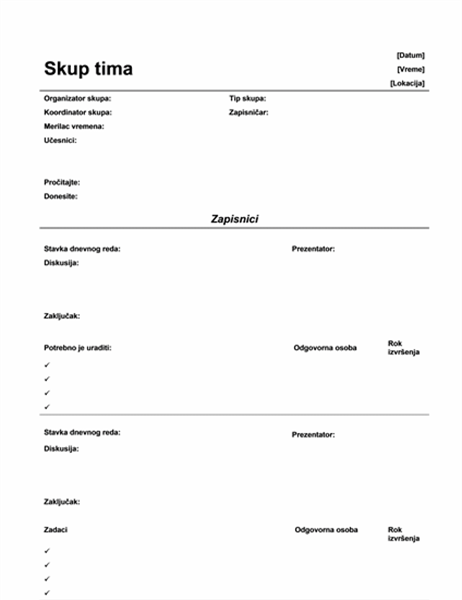 Zapisnici Sa Sastanka