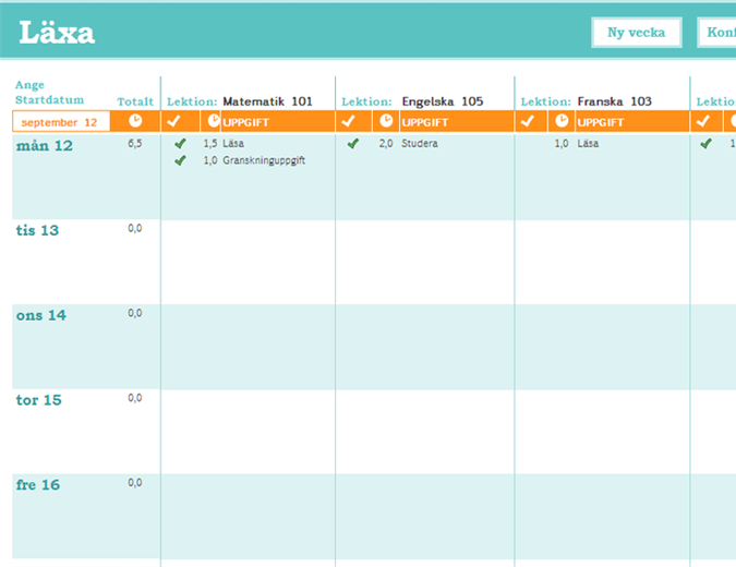 Schema för arbetsuppgifter - Office Templates