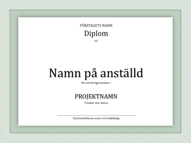 Diplom (anställda) - Office Templates